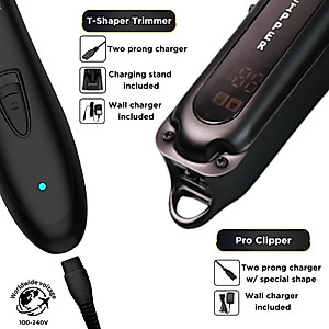 Supreme Trimmer 2-in-1 Pro Clipper & DLC T-Shaper Combo | Professional Beard Trimmer ST5206 & Hair Clipper STC5030 Barber Kit | Black