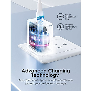 oraimo 20W USB C Charger Block with USB C to C Fast Charging Cable for iPad Pro 12.9, iPad Air 4/ Air 3/ Pro 12.9/ Pro 11, Google Pixel