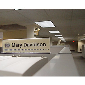 Cubicle X-Ray Vision 8" X 2" Double-Sided Office Cubicle Nameplate Sign Frame (12 Pack)