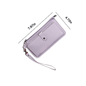 uaswguDFS Women's Wallets PU Leather Cell Phone Slim Wallet Multi Cards Holder Clutch Purse Bifold Thin Handheld Purse (purple)
