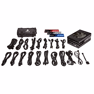 Corsair AXi Series, AX1600i, 1600 Watt, 80+ Titanium Certified, Fully Modular - Digital Power Supply (CP-9020087-NA)