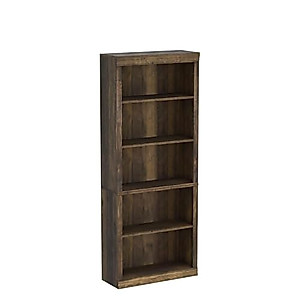 Vikiullf Wood Bookshelf - Tall Bookcase with 5 Storage Shelves, Freestanding Display Book Shelf for Living Room, Bedroom, Home Office Library, Child Room,Rust Brown
