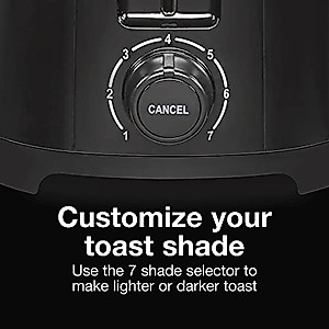 Proctor Silex 22215PS 2-Slice Extra-Wide Slot Toaster with Cool Wall, Shade Selector, Toast Boost, Auto Shut-Off and Cancel Button, Black, Discontinued