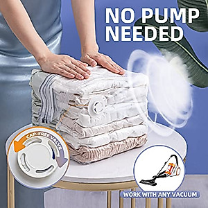 TAILINK 6 Pack Vacuum Storage Bags Space Saver Cube Vacuum Sealer Bags Large (3 Medium, 3 Large) Save 80% Space Vacuum Bags for Comforters Blanket Clothes Bedding Space Bags Vacuum Storage Bags