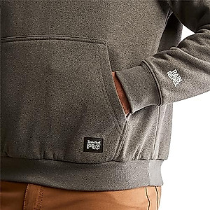 Timberland PRO Men's Standard Honcho Sport Double Duty Pullover Hooded Sweatshirt, Dark Charcoal Heather-White, M