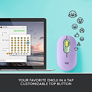Logitech POP Mouse, Wireless Mouse with Customizable Emojis, SilentTouch Technology, Precision/Speed Scroll, Compact Design, Bluetooth, Multi-Device, OS Compatible - Daydream Mint