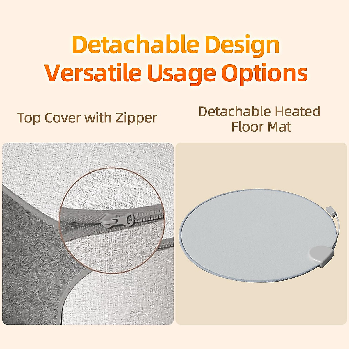 Under Desk Heater, Electric Foot Warmer for Office & Home, Portable Space Heater with Heated Floor Mat, Radiant Heater Indoor Use for Foot Leg, Quiet Foot heater with Thermostat and Timer UEMUSI