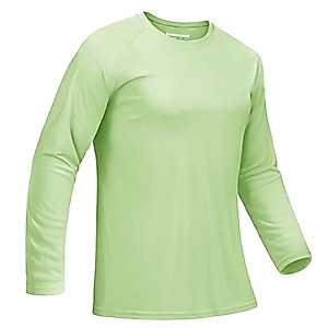 Boladeci Swim Shirts for Men UPF 50+ Sun Protection UV Shirts Long Sleeve Summer Clothing SPF Beach Swimming Tee Tops Rash Guard Light Green 2XL