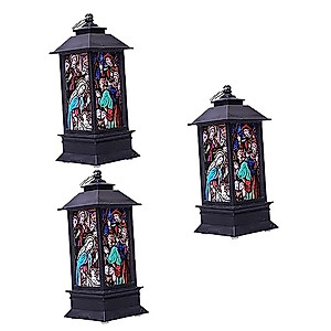 NOLITOY 3pcs for Globe Simulated Outdoor Snow Party Without Snowing Lighted Lights Lanterns Supplies Lighting Glittering Oil Christmas Candle Light Halloween Handheld Night Nativity
