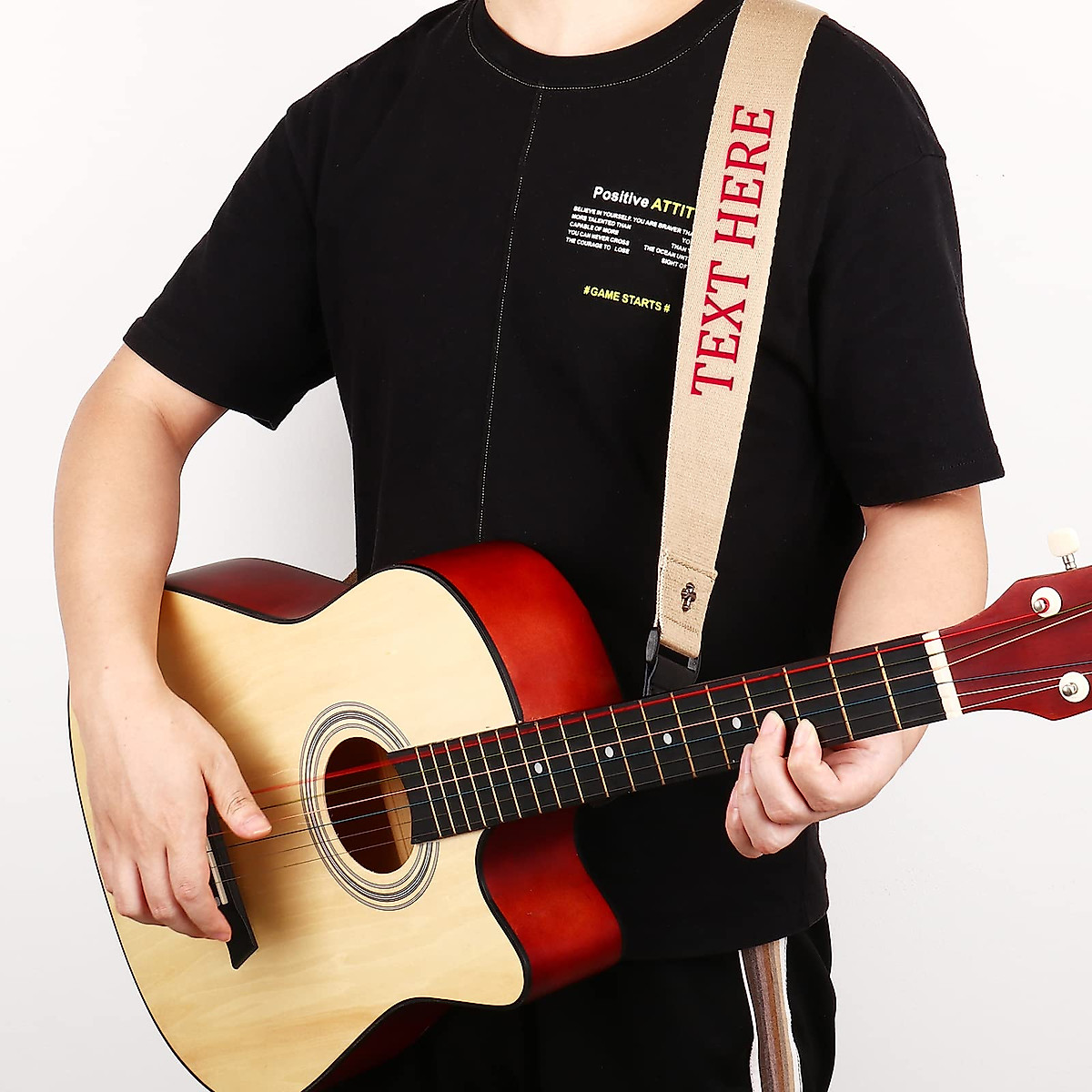 Sinseike Personalized Embroidered Guitar Strap (black)