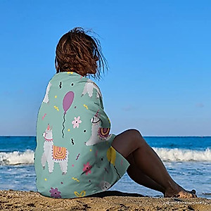 My Little Nest Bath Towels Quick Dry Bathroom Towels Celebratory Lamas Absorbent Shower Towels Soft Hand Towel Wash Cloths for Spa Pool Hotel Gym 31" x 51"