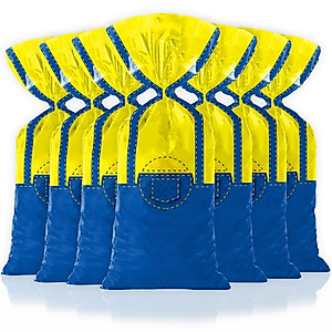 Yellow Cartoon Cellophane Candy Bags Plastic Goodie Storage Bags Party Favor Bags with Twist Ties for Theme Birthday Party Supplies. (100PCS）)