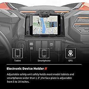 FIASRAC Upgraded Version Electronic Device Holder, Smart Phone Tablet GPS Holder with Storage Box Compatible with Polaris RZR XP 1000 XP4 Turbo 2019-2023