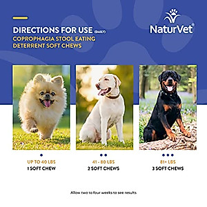 NaturVet – Coprophagia Stool Eating Deterrent – Deters Dogs from Consuming Stool – No Poop Eating for Dogs - Enhanced with Breath Aid Freshener, Enzymes & Probiotics – 130 Soft Chews