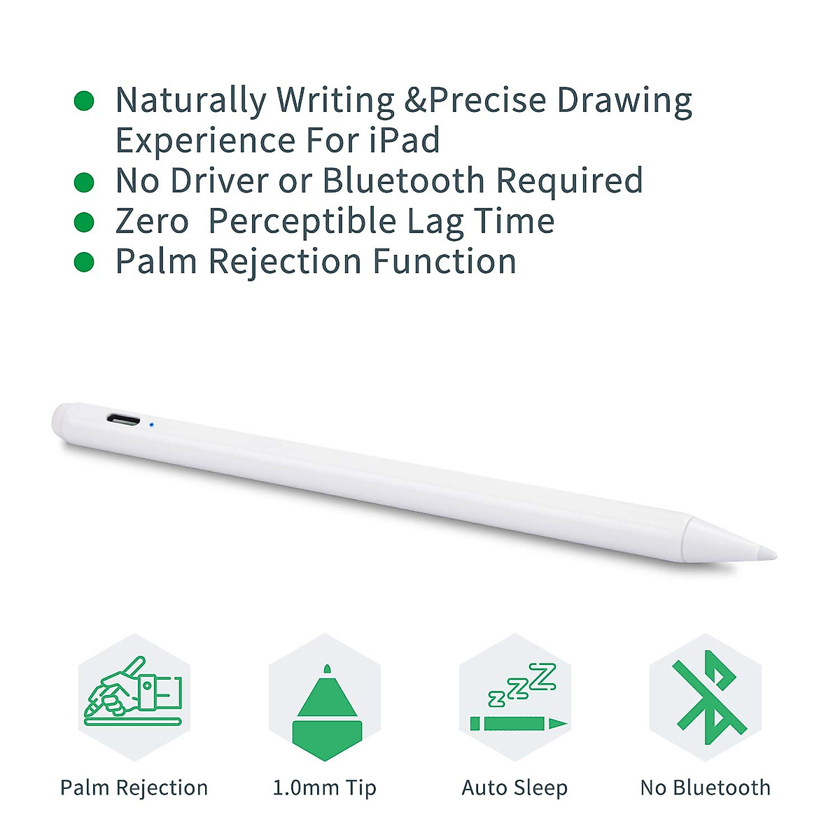 2024 iPad Pen,EDIVIA for Apple iPad Pencil with Quick Charge and Palm Rejection Stylus for iPad Pro M4, iPad Air M2,iPad 10th 9th 8th Generation,iPad Mini 6th Generation,iPad Pro 11/12.9 Inch,White