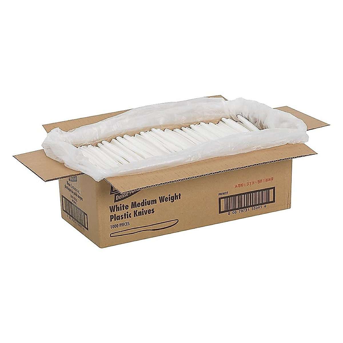 Dixie PKM21 Plastic Cutlery, Mediumweight Knives, White, 1000/Carton