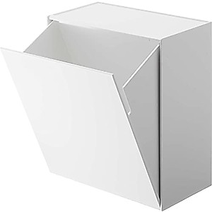 Yamazaki Wall-Mount Storage Bin Home | Plastic | Trash Can, One Size, White