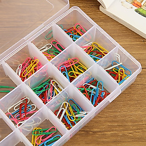 EATHEATY 6 Pack 18 Grids Clear Organizer Box with Adjustable Dividers, Compartment Storage Container Tackle Box for Beads Organizer Art DIY Fishing Tackles Jewelry Craft