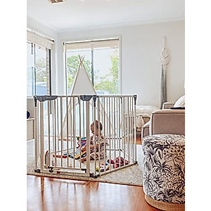 Dreambaby Royale Converta 3-in-1 Play Yard Baby Gate - with 6 Modular Panel - Fits Opening with 151 inch Wide & 29 inch Tall - White - Model L849