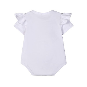 Zusnxaxe Newborn Baby Girls First Birthday Outfit Ruffles Sleeve Romper and Tutu Skirt with headband Holy Cow I'm One(Short Sleeve,12-18Months)