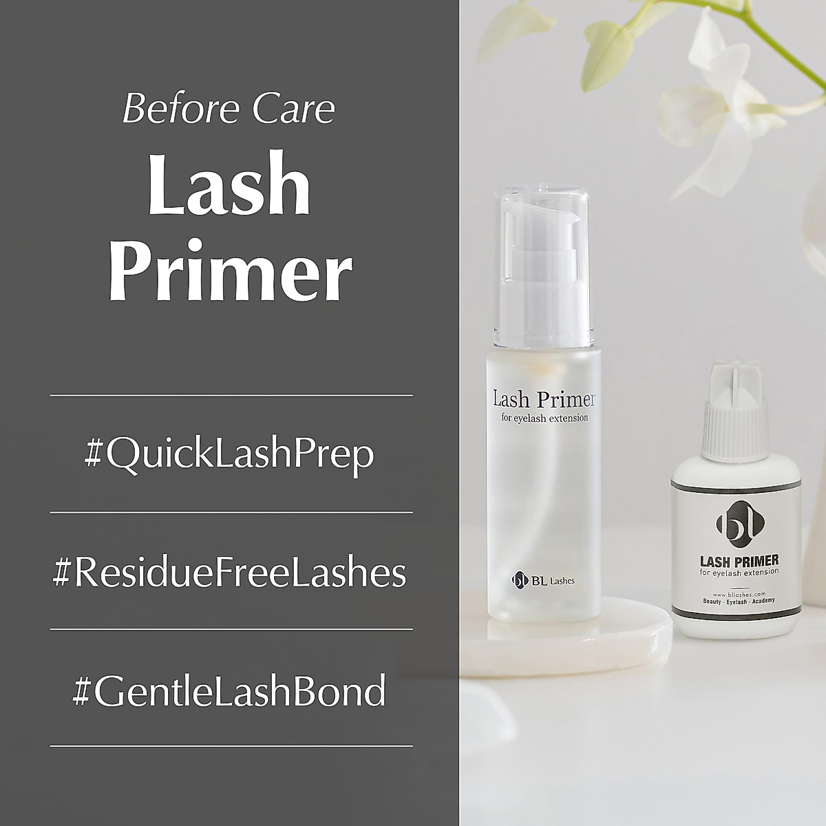 BL Lashes Primer for Eyelash Extensions | Removes Oils & Residue | Oil-Free for Stronger Adhesive Bonding | Speeds Up Application Time | Professional Use & Gentle on Sensitive Skin (15ml, 0.51 fl.oz)