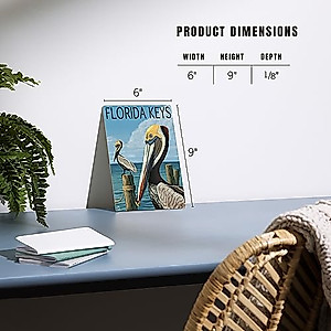 Lantern Press 6x9 Inch Wood Sign, Ready to Hang Wall Decor, Florida Keys, Florida, Brown Pelican