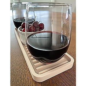 Happitasa Silicone Kitchen Sink Organizer Tray, Sponge Holder and Countertop Protector | Straight Lines Style (SAND DOLLAR, 12"x4")