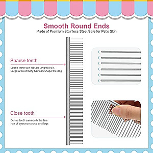 Dog Combs for Grooming, Fine Tooth Dog Eye Comb, Tear Stain Remover Comb for Small Dogs Cats Poodle(10 Pack)