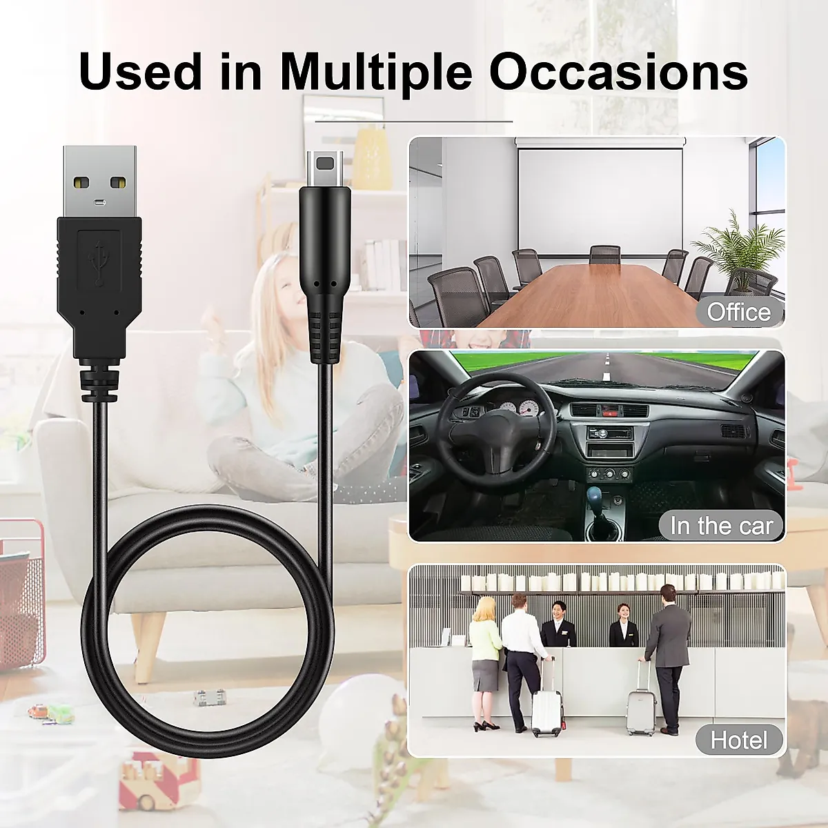 CUENSTOP 3DS USB Charger Cable, Power Charging Cord Compatible with New 3DS XL/New 3DS/ 3DS XL/ 3DS/ New 2DS XL/New 2DS/ 2DS XL/ 2DS/ DSi XL/DSi