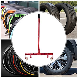 Steel Tubes Tire Dolly Carrying Tool,Dolly Tire Moving Tool Cart,Heavy Duty Adjustable Rolling Wheel Dolly for Shop,Garage