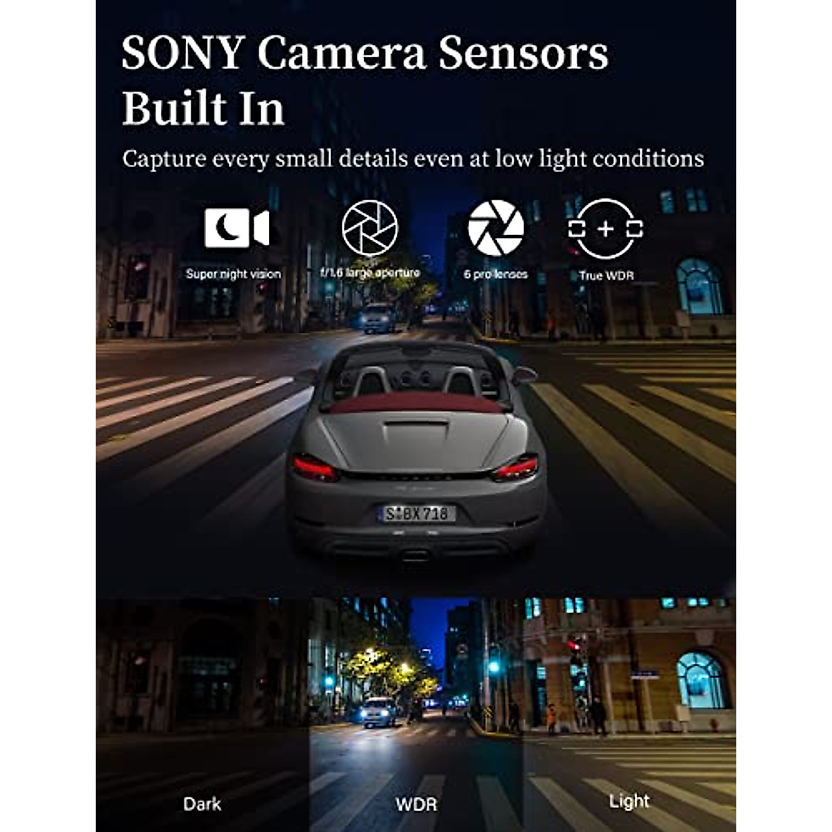HawkEvo 4K/2.5K Dash cam Front and Rear, 3.2'' in Display with GSP, WiFi, G-Sensor, Super Night Vision, Loop Recording, 24H Parking Mode, Wide Angle Dash Camera for Cars/Trucks, Supports 256GB Max
