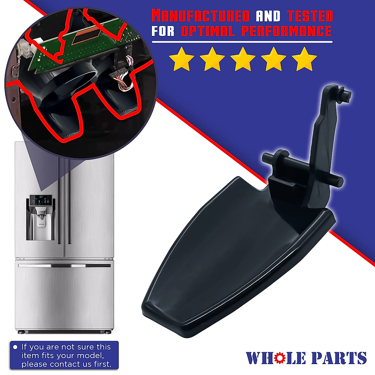 Whole Parts 241682003 Refrigerator Water Dispenser Lever (Black) - Replacement & Compatible With Some Westinghouse, & Kenmore Refrigerators - Non-OEM Appliance Parts & Accessories - 2 Yr Warranty