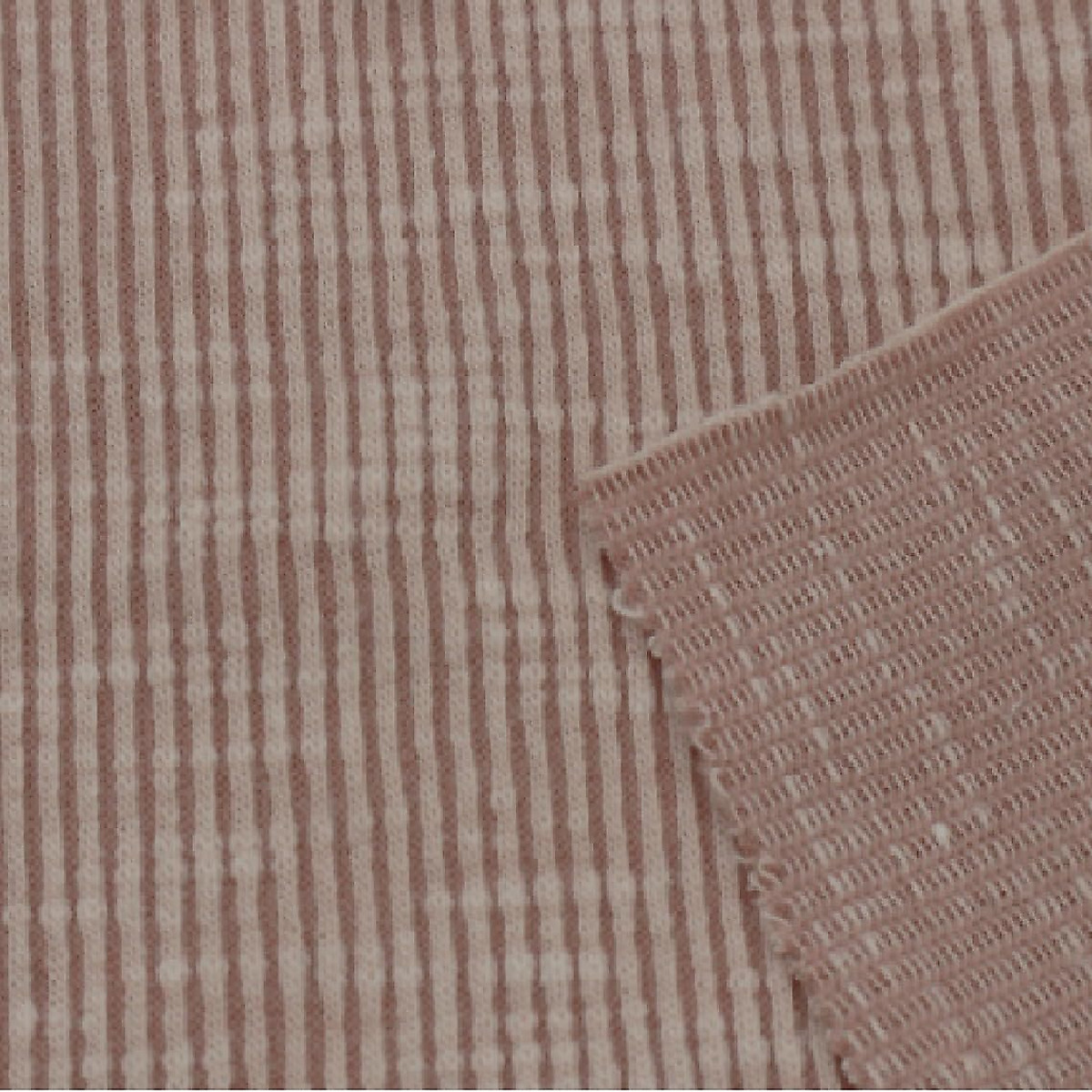 Texco Inc Solid Color Heavyweight Poly Cotton Spandex Sandwash 2x1 Rib Knit Fabric, Apparel DIY Projects, Mocha 2 Yards