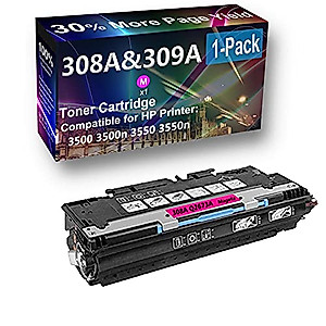 1-Pack (Magenta) Compatible 3550 Printer Toner Cartridge High Capacity Replacement for HP (Q2673A) 308A Toner Cartridge