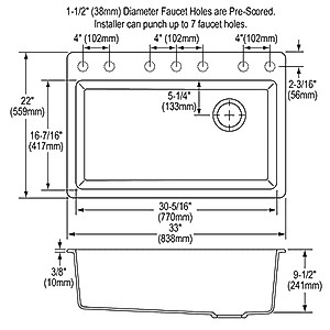Elkay ELG13322MC0 Quartz Classic Mocha Single Bowl Drop-in Sink