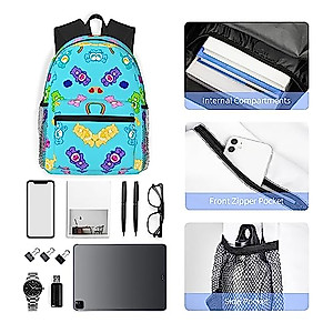 Emiyrtn Color Cute Bear Backpack, 15.7 Inch Lightweight Travel Backpack, Unisex Casual Backpack