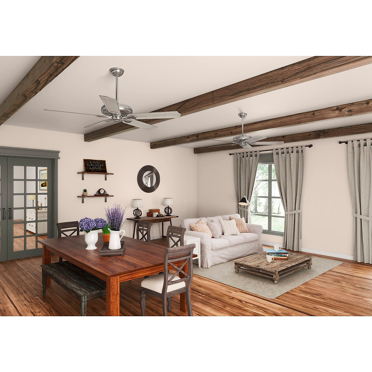 Hunter Fan Company, 51120, 60 inch Royal Oak Brushed Nickel Ceiling Fan and Handheld Remote