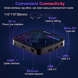 Android TV Box 11.0, HAKOMiNi 2GB 16GB Smart TV Box Netflix Google Certified, Amlogic S905Y4 Media Player Support 2.4G 5G WiFi Ultra HD 4K/ HDR/ 2*USB 2.0/ BT 5.0 with Remote, Chromcast Built-in