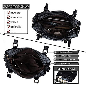 Top Handle Satchel Bags for Women Large Hobo Shoulder Bags Leather Tote Crossbody Purses and Handbags Multiple Pockets barrels Bag Black