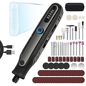HARDELL Mini Cordless Rotary Tool 4V, 5-Speed Rotary Tool Kit with 86 Accessories, Power Rotary Tool for Cutting, Engraving, Sanding, Drilling, Polishing, Small Wood Carving tool or DIY Crafts(Black)