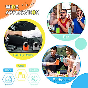 Desing Wish 4 Pack 16oz Can Cooler Sleeves Honeycomb Embossing Insulated Neoprene Soda Cans Sleeves Holders Non-slip Can Insulator Sleeves - Orange/Green/Cyan/Grey