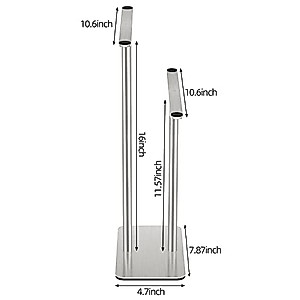 Towel Rack,Hand Towel Holder for Bathroom,Kitchen Hand Towel Rack for Countertop Vanity,Double-T Hand Towel Stand with Base,Metal Towel Stand,Brushed Nickel