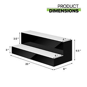 Magshion LED Wine Glass Shelf, 20" 2-Step Lighted Liquor Bottle Display Illuminated Bar Bottle Shelf with 20 Colors Changing, Home Kitchen Pub Nightclub Bar Trays for Liquor Display with Remote