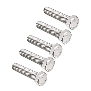 5 Pcs M12 Hex Bolt M12-1.75 x 55mm UNC Hex Head Screw Bolts A2-70(304) Stainless Steel Fully Threaded Hex Tap Bolts，Plain Finish，Fully Threaded (M12 x 55mm)