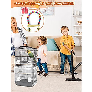 WILLBASIC Bird Cage Cover 2pcs Bird Cage Seed Catcher Nylon Bird Seed Catcher - Bird Cage Accessories for Parakeets with Bird Chewing Hanging Swing Toys