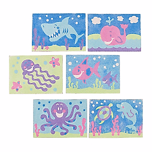 Fun Express Ocean Animal Sand Art Set - Makes 24 - VBS Vacation Bible School Supplies/Decor - Educational and Learning Activities for Kids