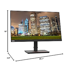 Lenovo ThinkVision S24e-20 23.8" Full HD 1920 x 1080 WLED LCD Monitor 2-Pack, 250 Nit, FreeSync, HDMI-VGA, Raven Black Bundle with Adjustable Desk Mount Monitor Stand