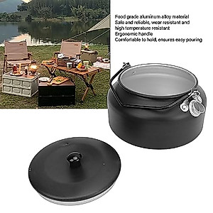 Lightweight and Portable Tea Kettle Ergonomic Handle Exquisite Texture for Home Coffee Shops Camping (Black)