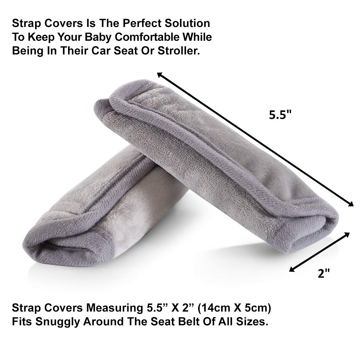 Lebogner Car Seat Strap Covers, 2 Pack Reversible Soft Seat Belt Cushion That Helps Prevent Strap Irritation in Car Seat, Jogger, and Strollers for Newborns, Infants and Kids, Harness Comfortable Pads