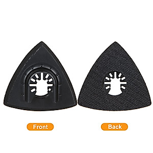 6 Pcs 3-1/8 Inch Power Oscillating Tool Sanding Pads, 80mm Triangle Sanding Pads Universal Quick-Release Multitool Pad for Hook & Loop Sandpaper Fit Dewalt, Dremel, Fein Multimaster, Bosch, Craftsman